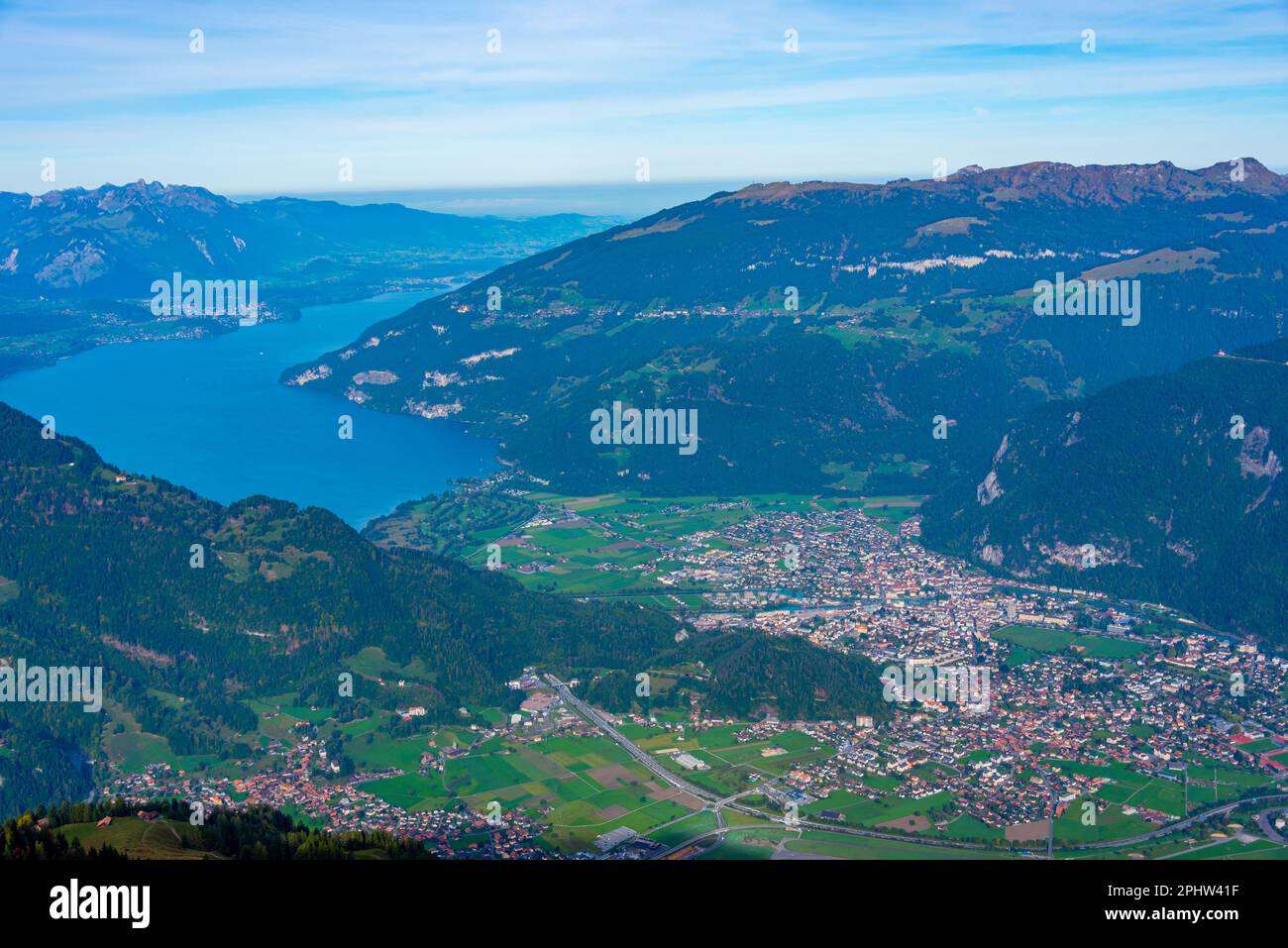Panorama view of Interlaken, Switzerland Stock Photo - Alamy