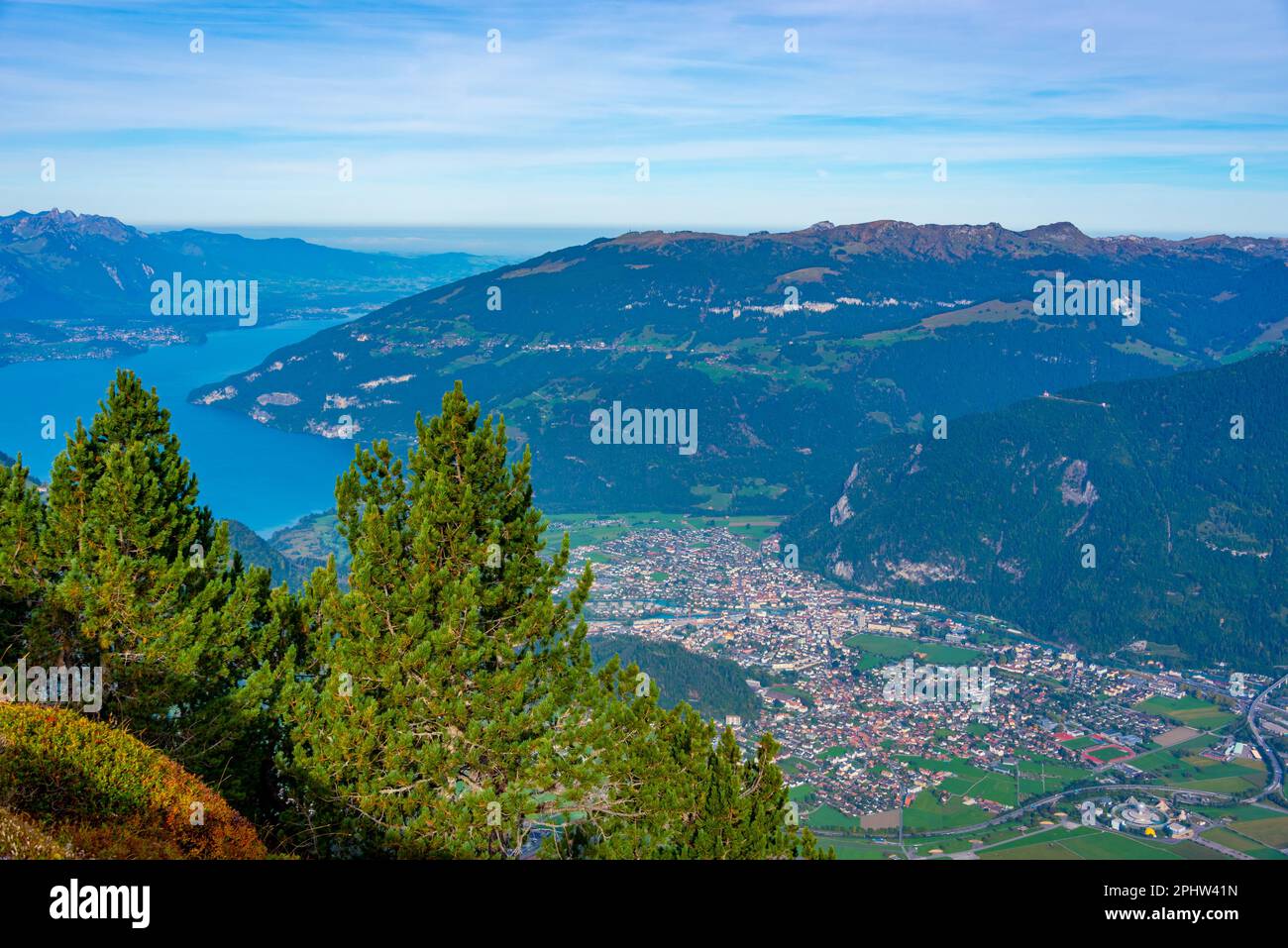 Panorama view of Interlaken, Switzerland Stock Photo - Alamy