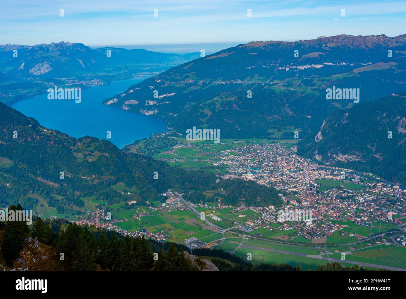 Panorama view of Interlaken, Switzerland Stock Photo - Alamy