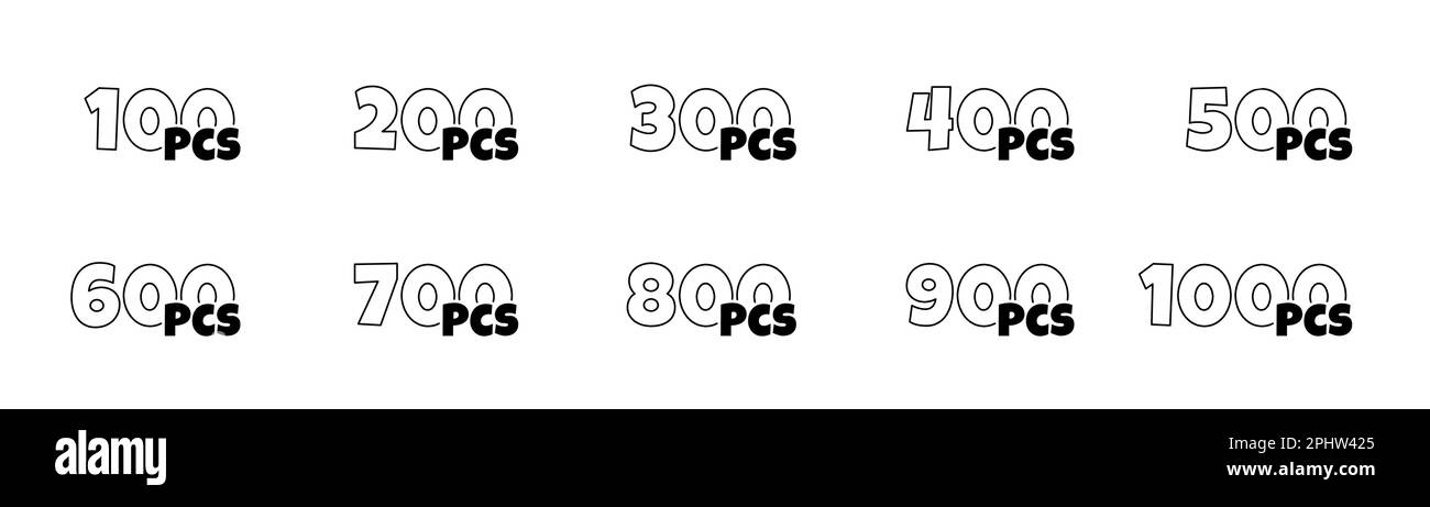 Number of pieces in package set. From 100 to 1000 pcs packaging label ...