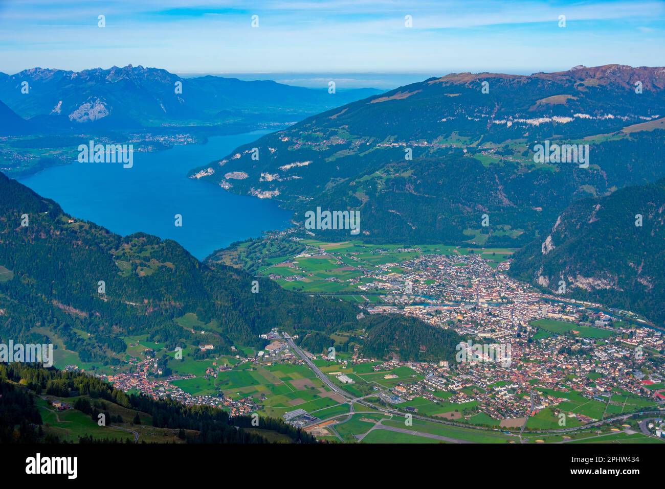 Panorama view of Interlaken, Switzerland Stock Photo - Alamy