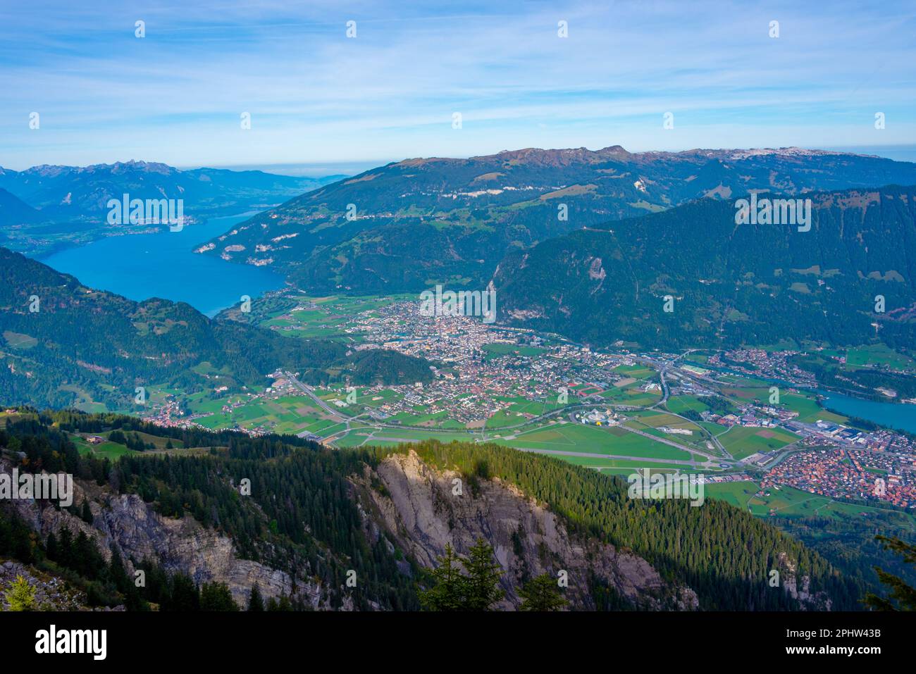 Panorama view of Interlaken, Switzerland Stock Photo - Alamy