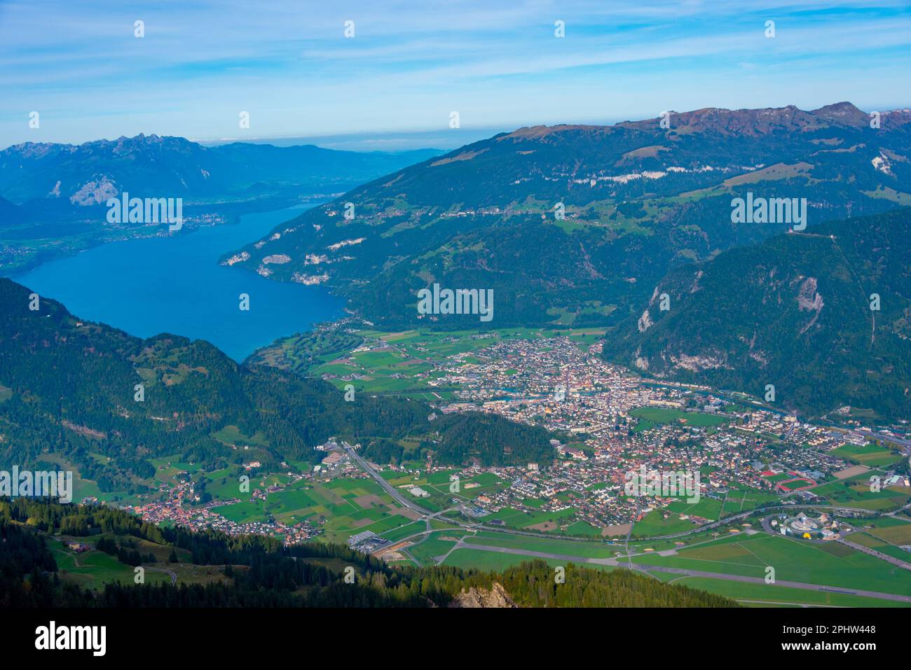 Panorama view of Interlaken, Switzerland Stock Photo - Alamy