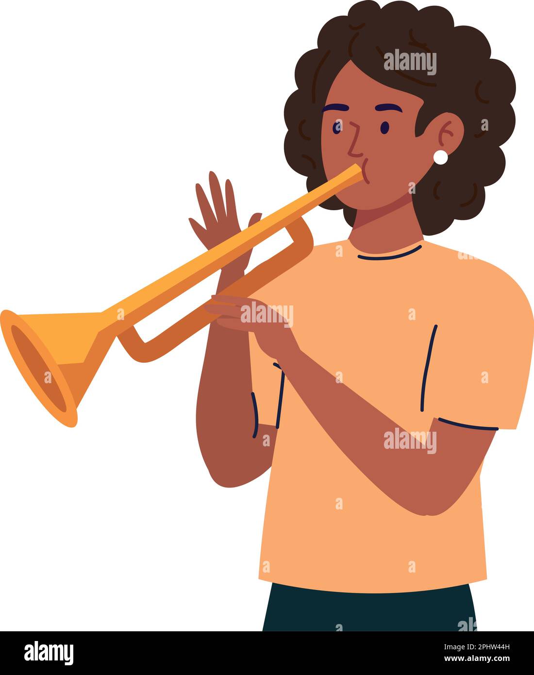 musician woman with bugle Stock Vector Image & Art - Alamy