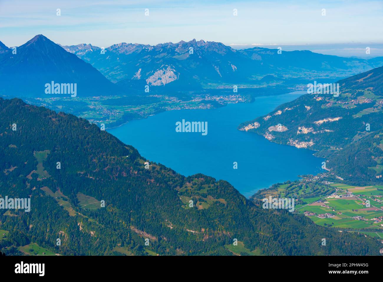 Panorama of thunersee in Switzerland Stock Photo - Alamy