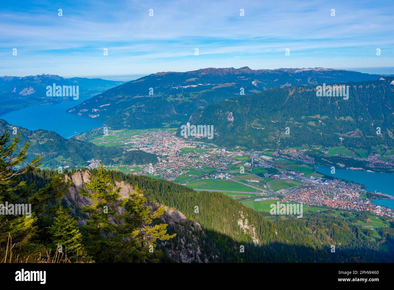 Panorama view of Interlaken, Switzerland Stock Photo - Alamy