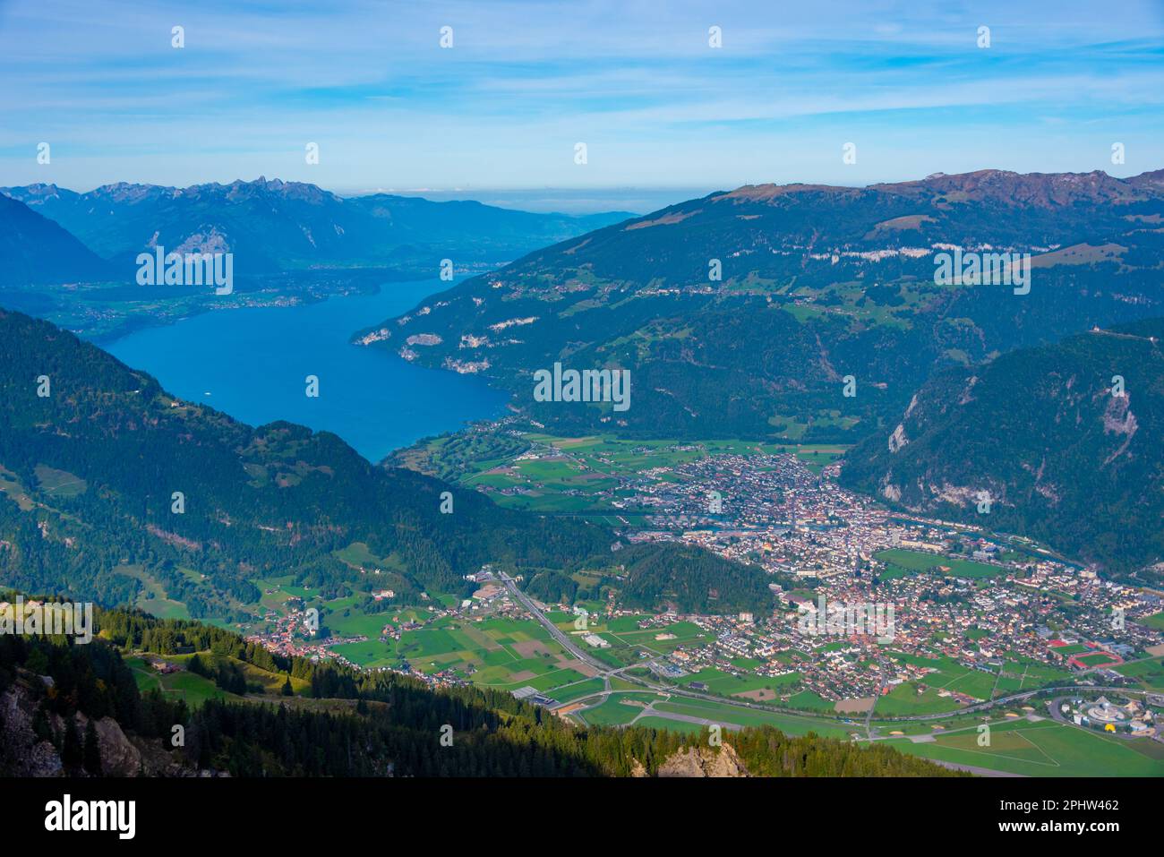 Panorama view of Interlaken, Switzerland Stock Photo - Alamy