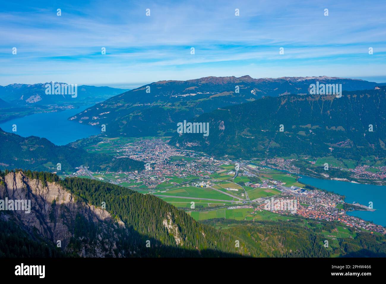 Panorama view of Interlaken, Switzerland Stock Photo - Alamy