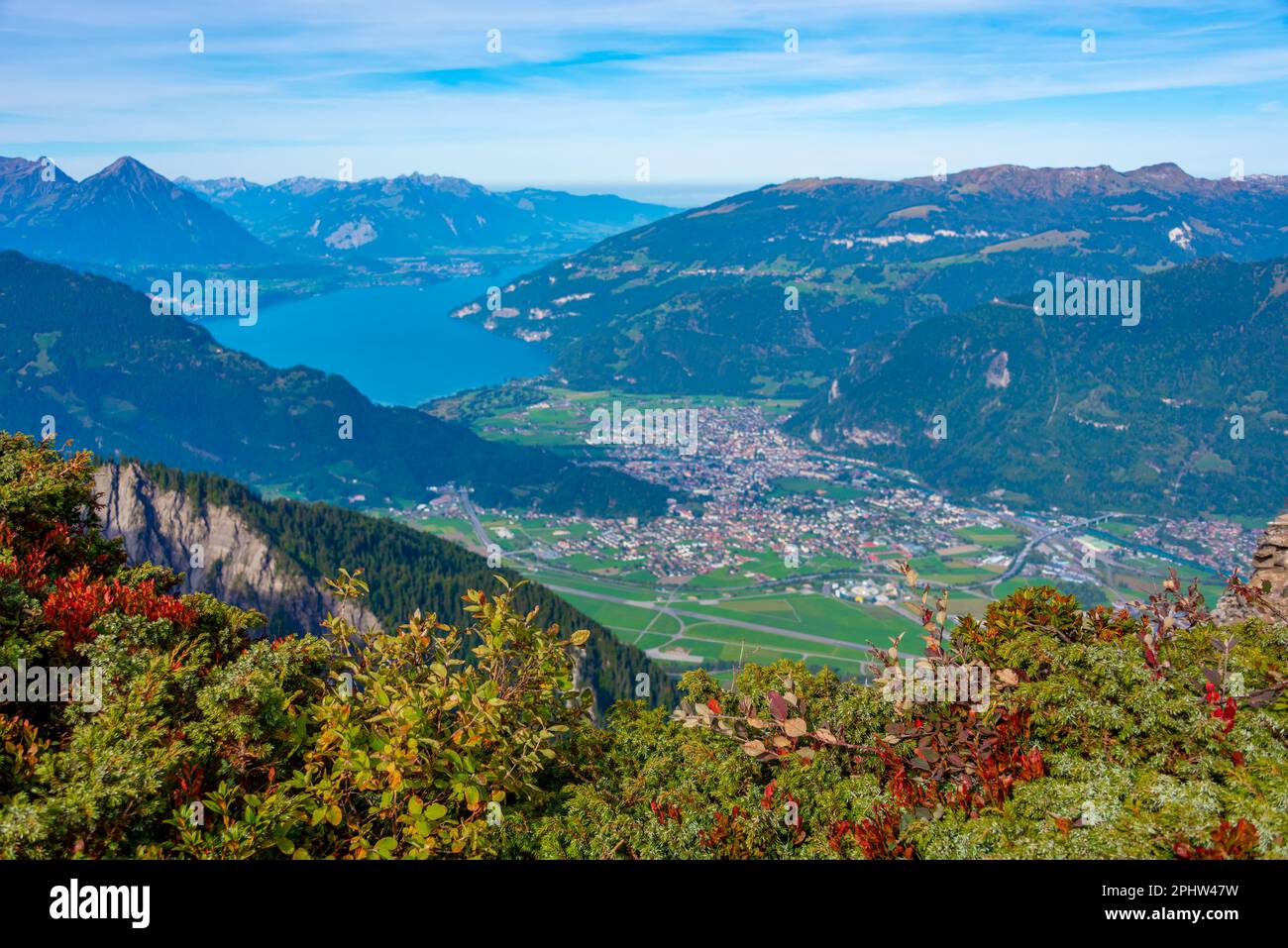 Panorama view of Interlaken, Switzerland Stock Photo - Alamy