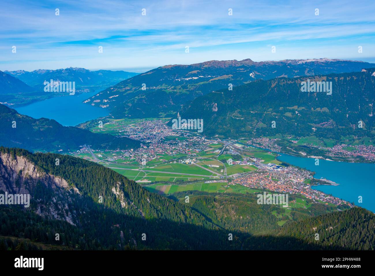 Panorama view of Interlaken, Switzerland Stock Photo - Alamy