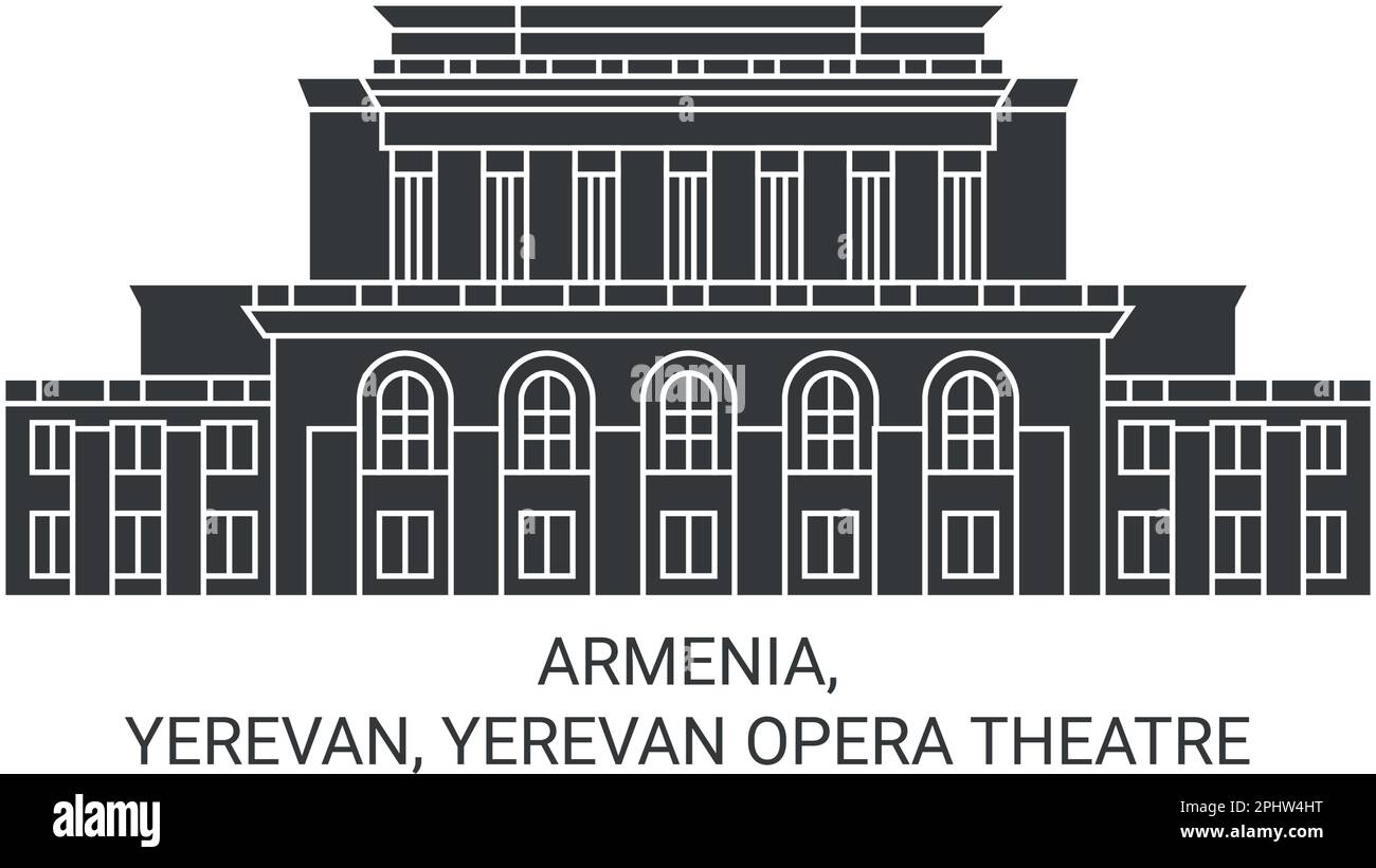 Armenia, Yerevan, Yerevan Opera Theatre travel landmark vector ...