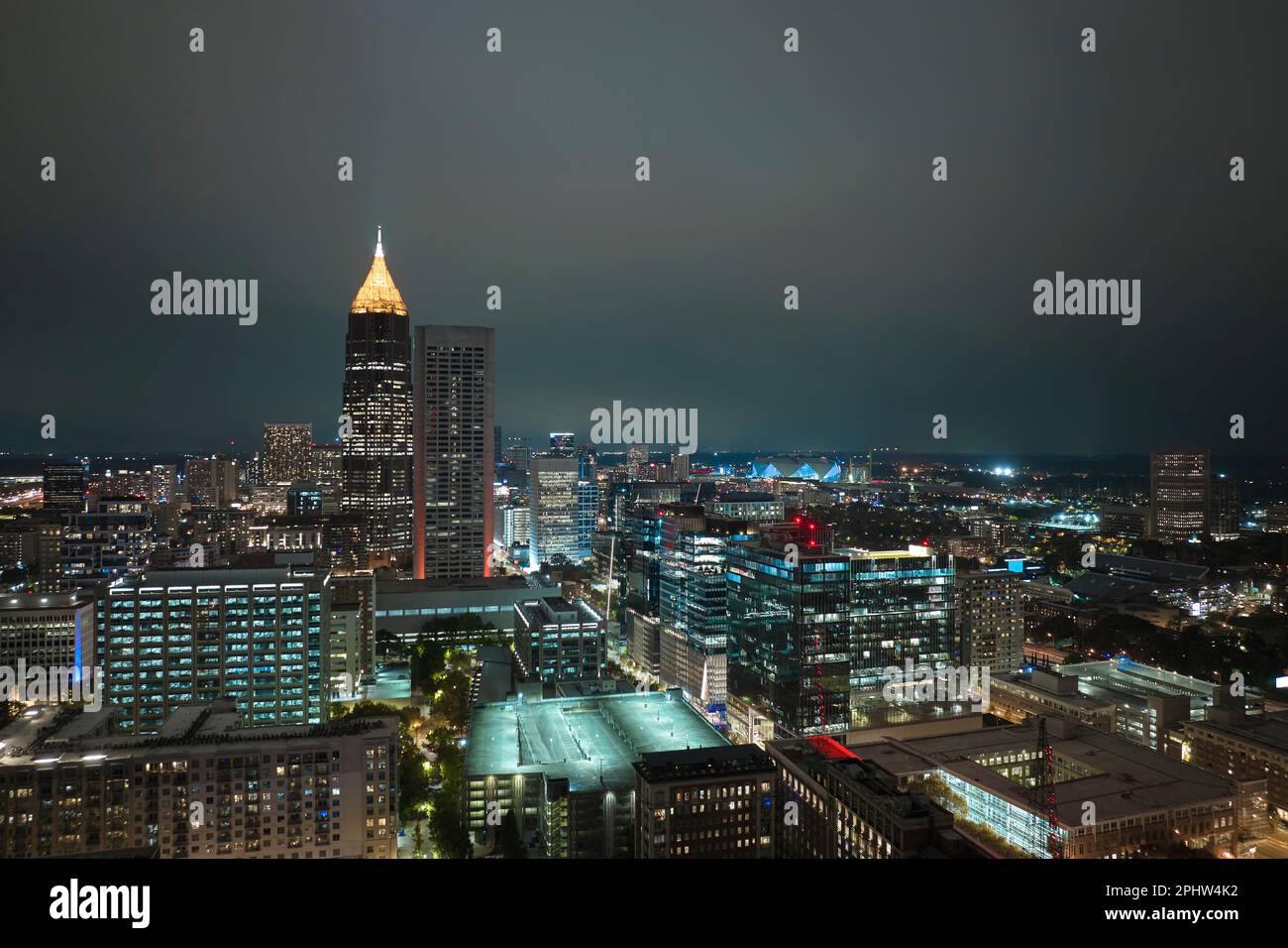 Aerial view of downtown district of Atlanta city in Georgia, USA ...