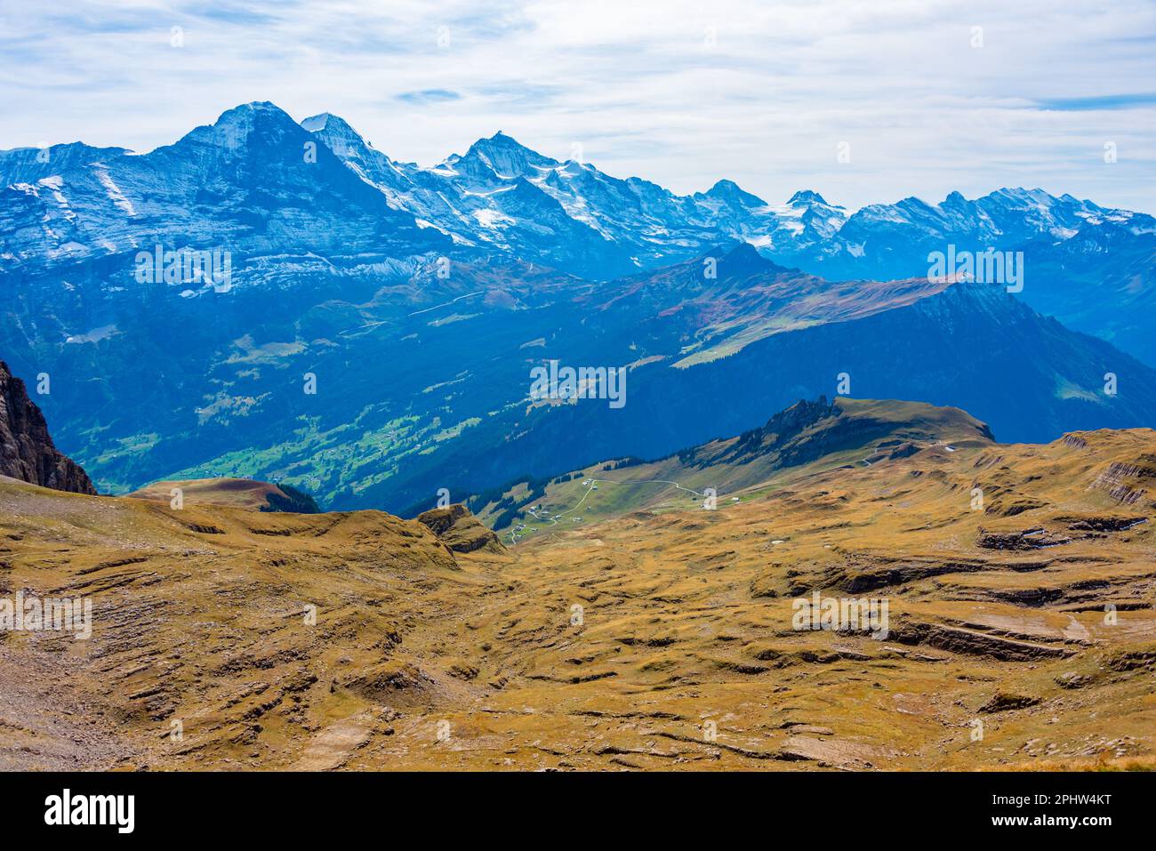 Panorama view of Bernese Alps from Faulhorn summit in Switzerland Stock ...