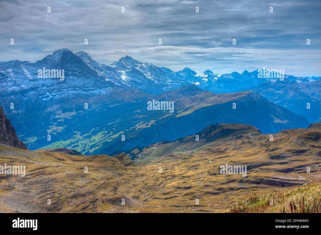 Panorama view of Bernese Alps from Faulhorn summit in Switzerland Stock ...