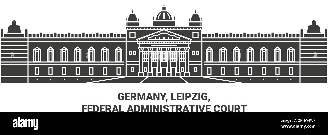 Germany, Leipzig, Federal Administrative Court travel landmark vector ...