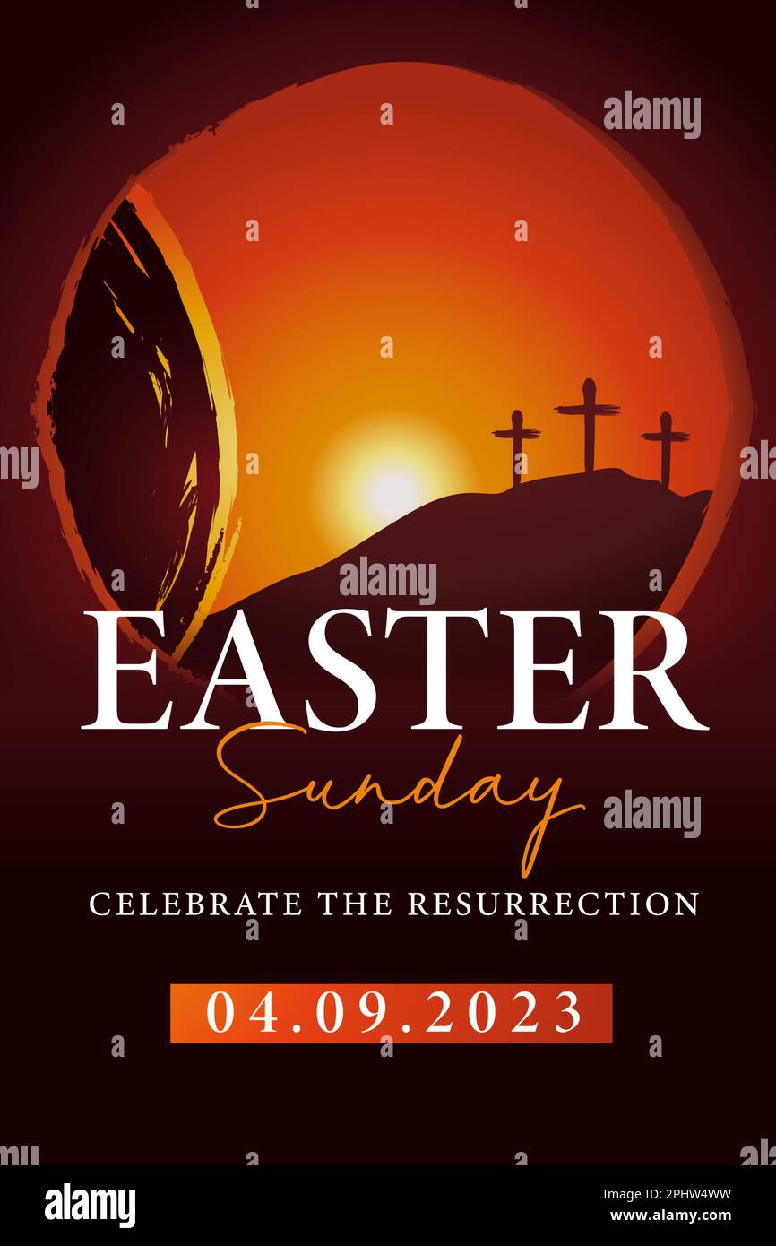 Easter Sunday church poster template. Celebrate the resurrection ...