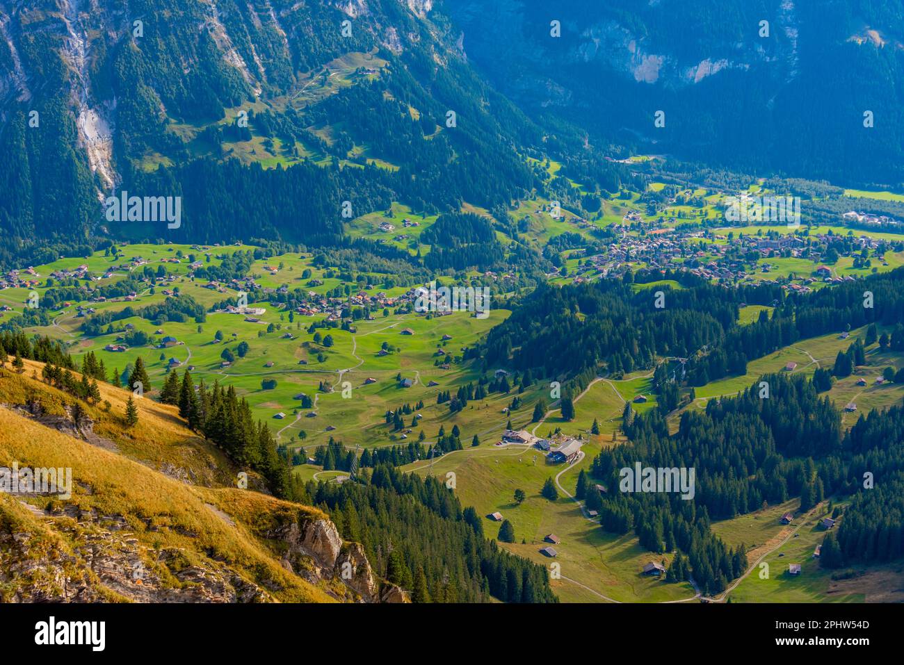 Panorama view of Grindelwald, Switzerland Stock Photo - Alamy
