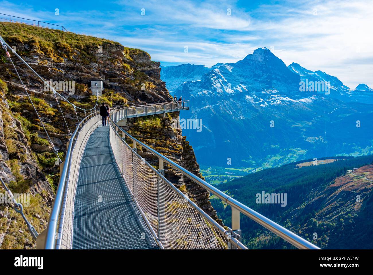 First Cliff Walk in Swiss Alps Stock Photo - Alamy