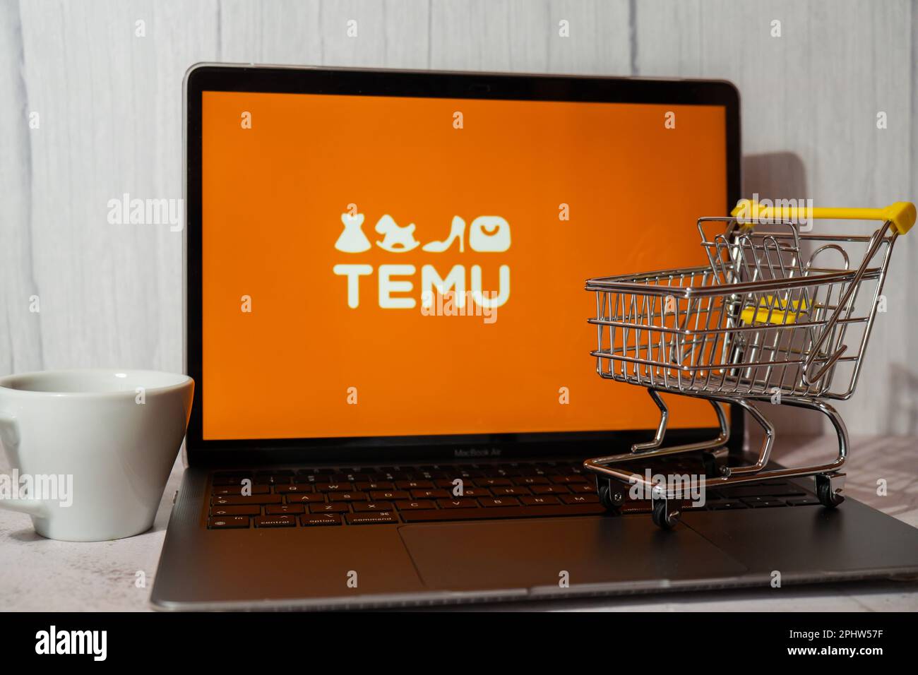 Gdansk, Poland - March 2023 Temu app icon in screen of MacBook Apple ...