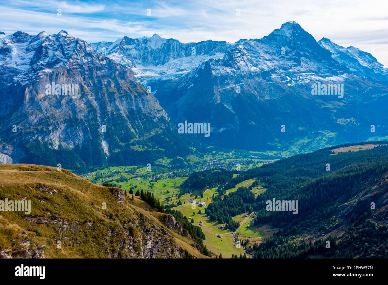 Panorama view of Grindelwald, Switzerland Stock Photo - Alamy