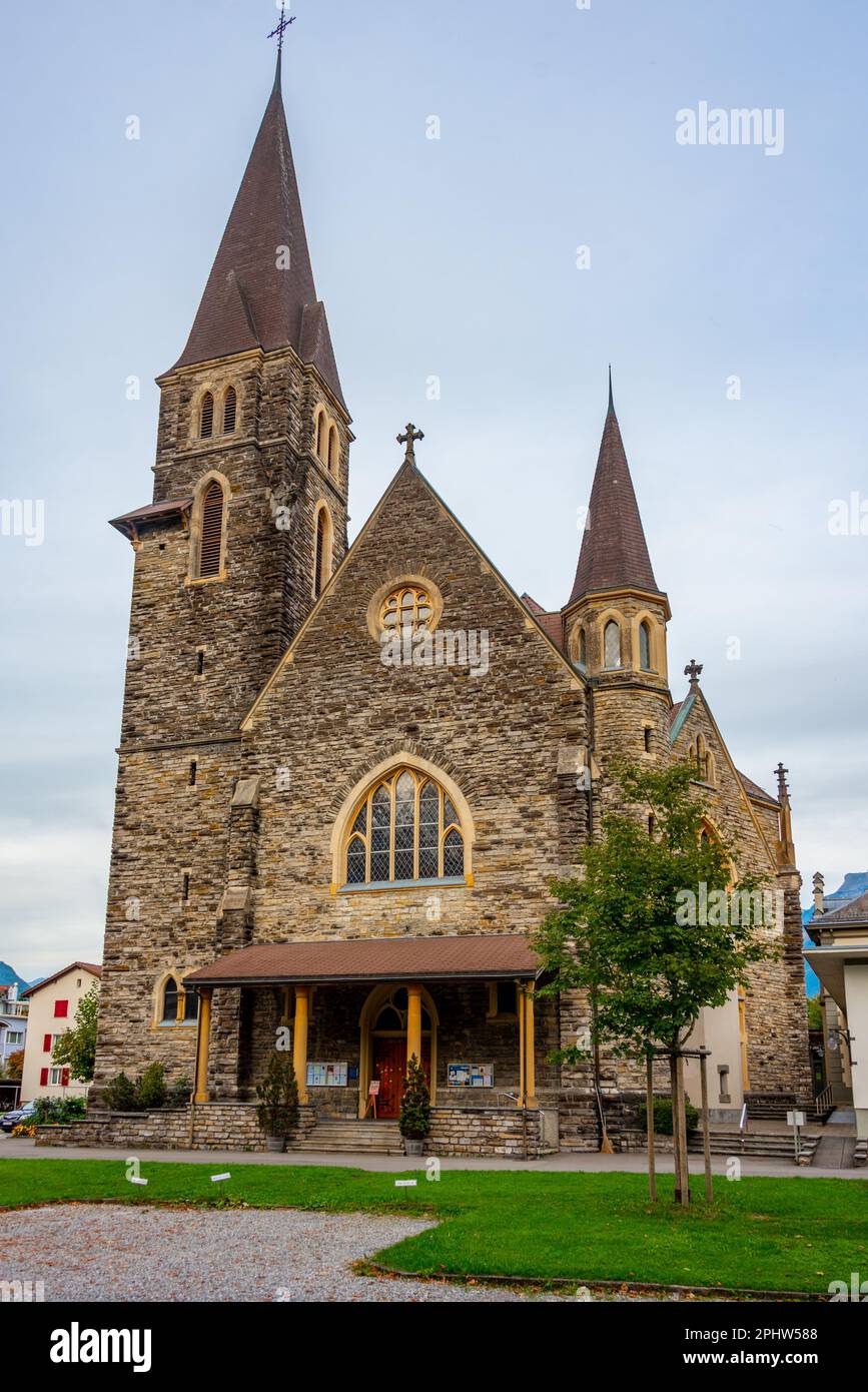 Interlaken Catholic Church in Switzerland Stock Photo - Alamy
