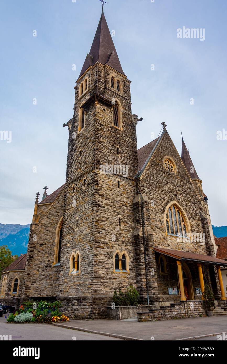 Interlaken Catholic Church in Switzerland Stock Photo - Alamy