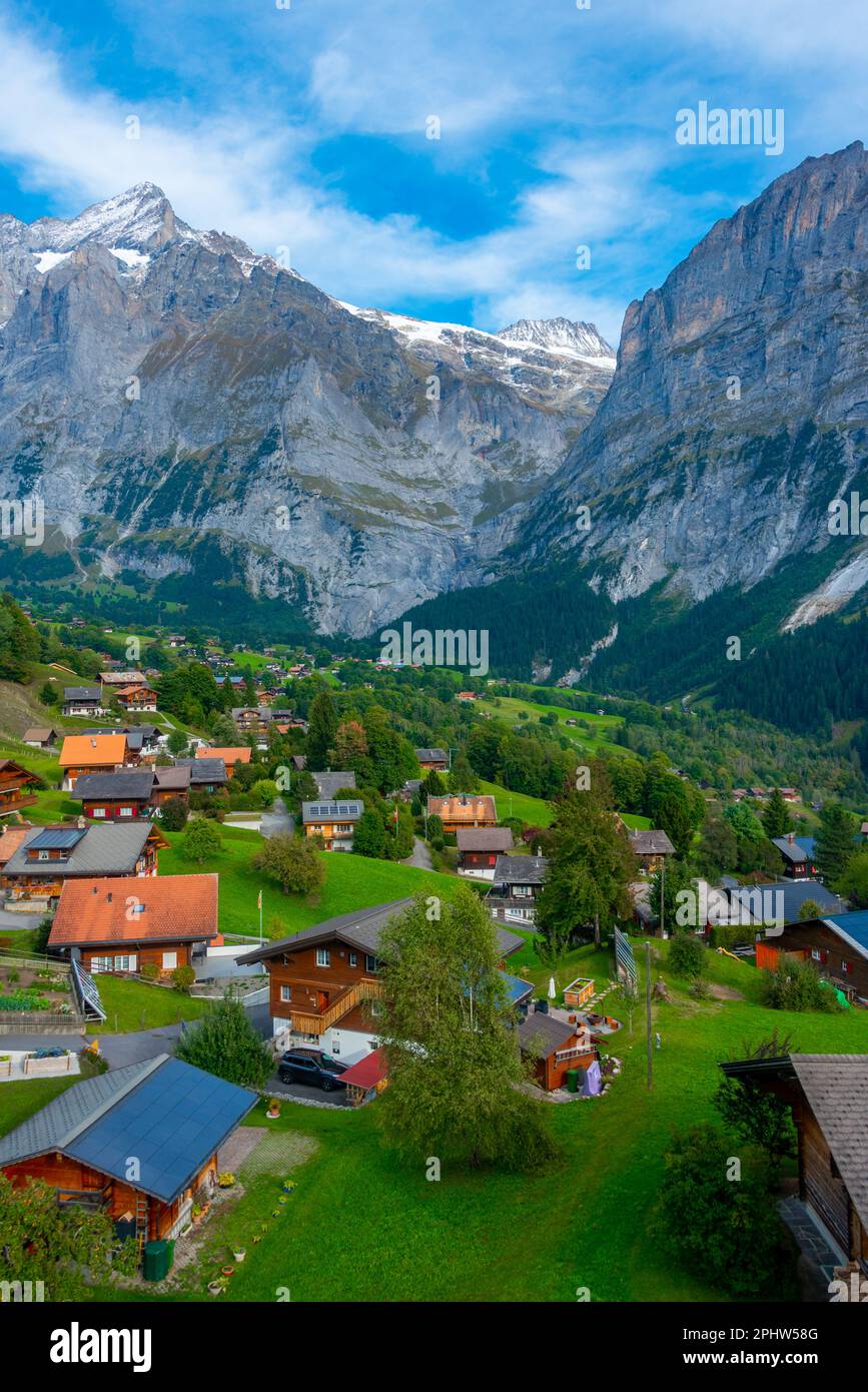 Panorama view of Grindelwald, Switzerland Stock Photo - Alamy