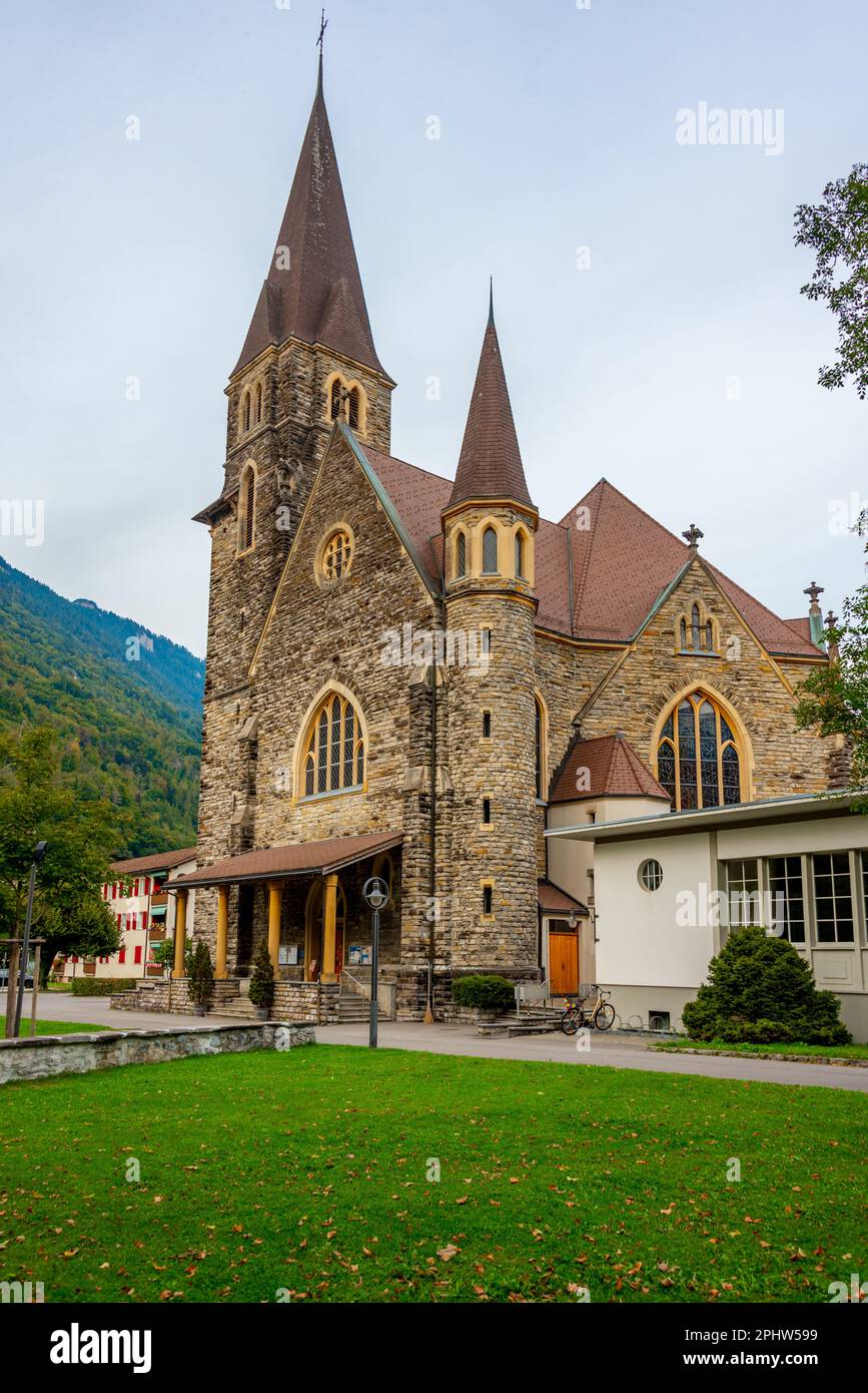 Interlaken Catholic Church in Switzerland Stock Photo - Alamy