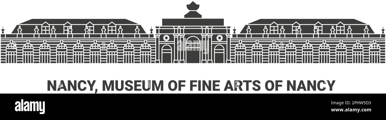 France, Nancy, Museum Of Fine Arts Of Nancy, travel landmark vector ...