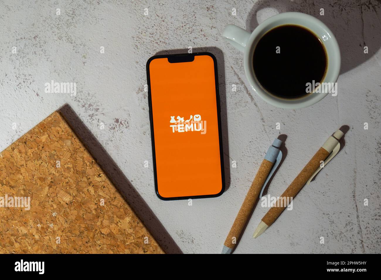 Gdansk, Poland - March 2023 Temu app icon in screen of mobile phone ...