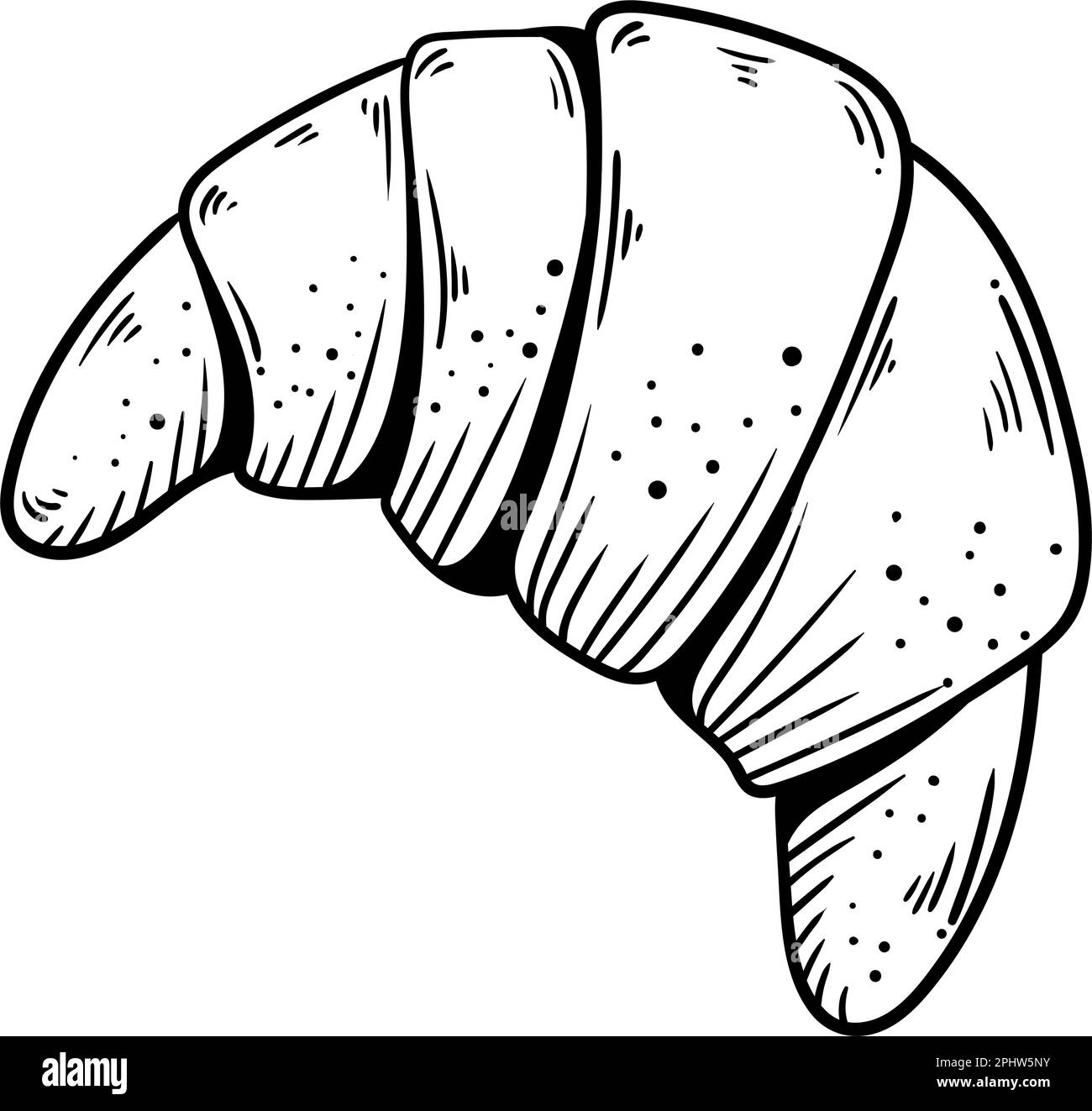 Fresh baked croissant hand drawn Stock Vector Image & Art - Alamy