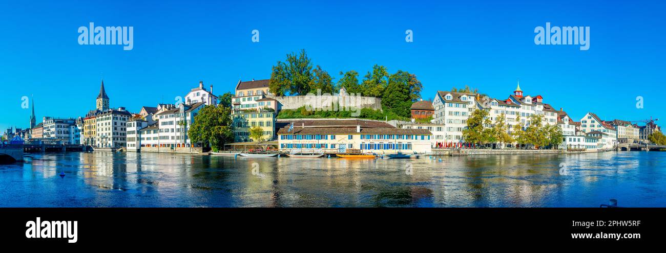Panorama view of Limmat river in Zurich, Switzerland Stock Photo - Alamy