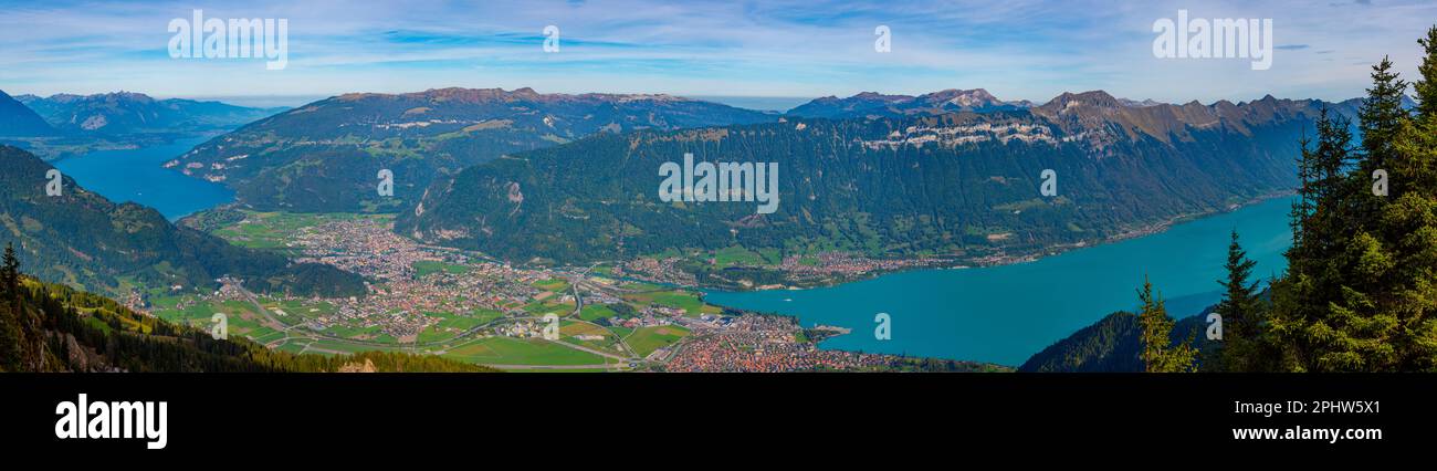 Panorama view of Interlaken, Switzerland Stock Photo - Alamy