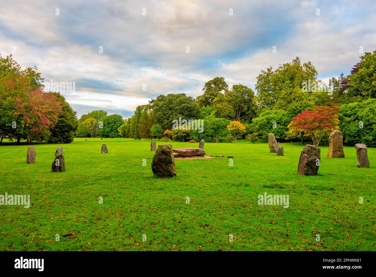 Gorsedd Stone Circle at Bute park in Cardiff, UK Stock Photo - Alamy