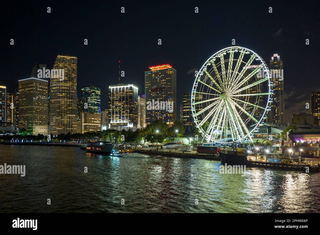 Aerial view of Skyviews Miami Observation Wheel at Bayside Marketplace ...