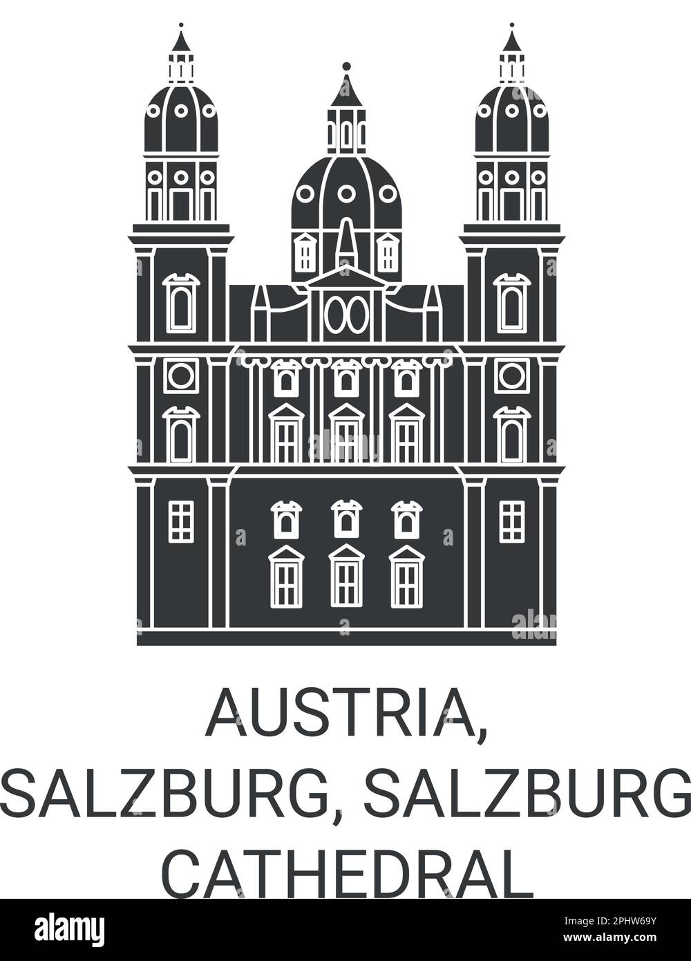Austria, Salzburg, Salzburg Cathedral travel landmark vector ...