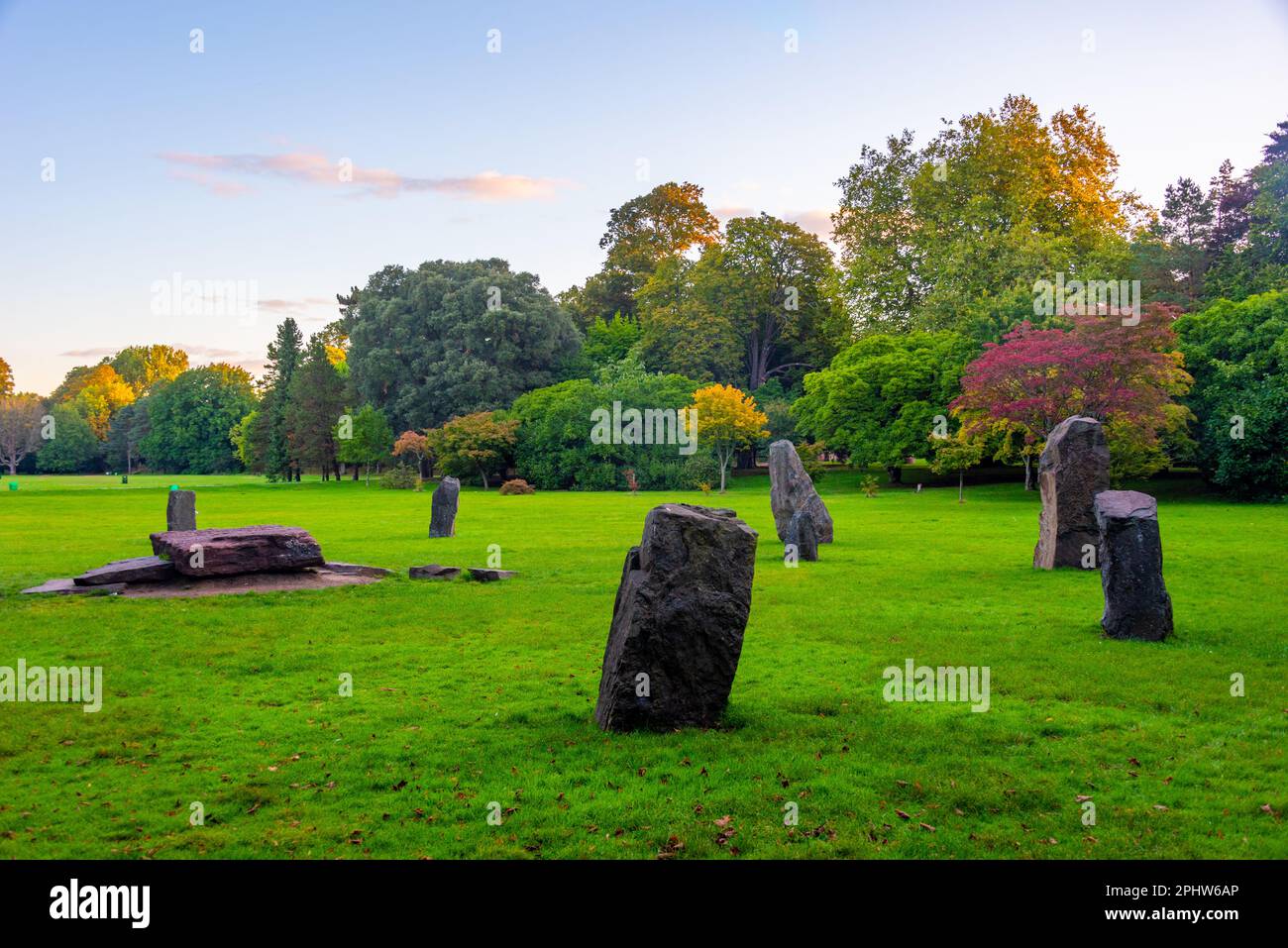Gorsedd Stone Circle at Bute park in Cardiff, UK Stock Photo - Alamy