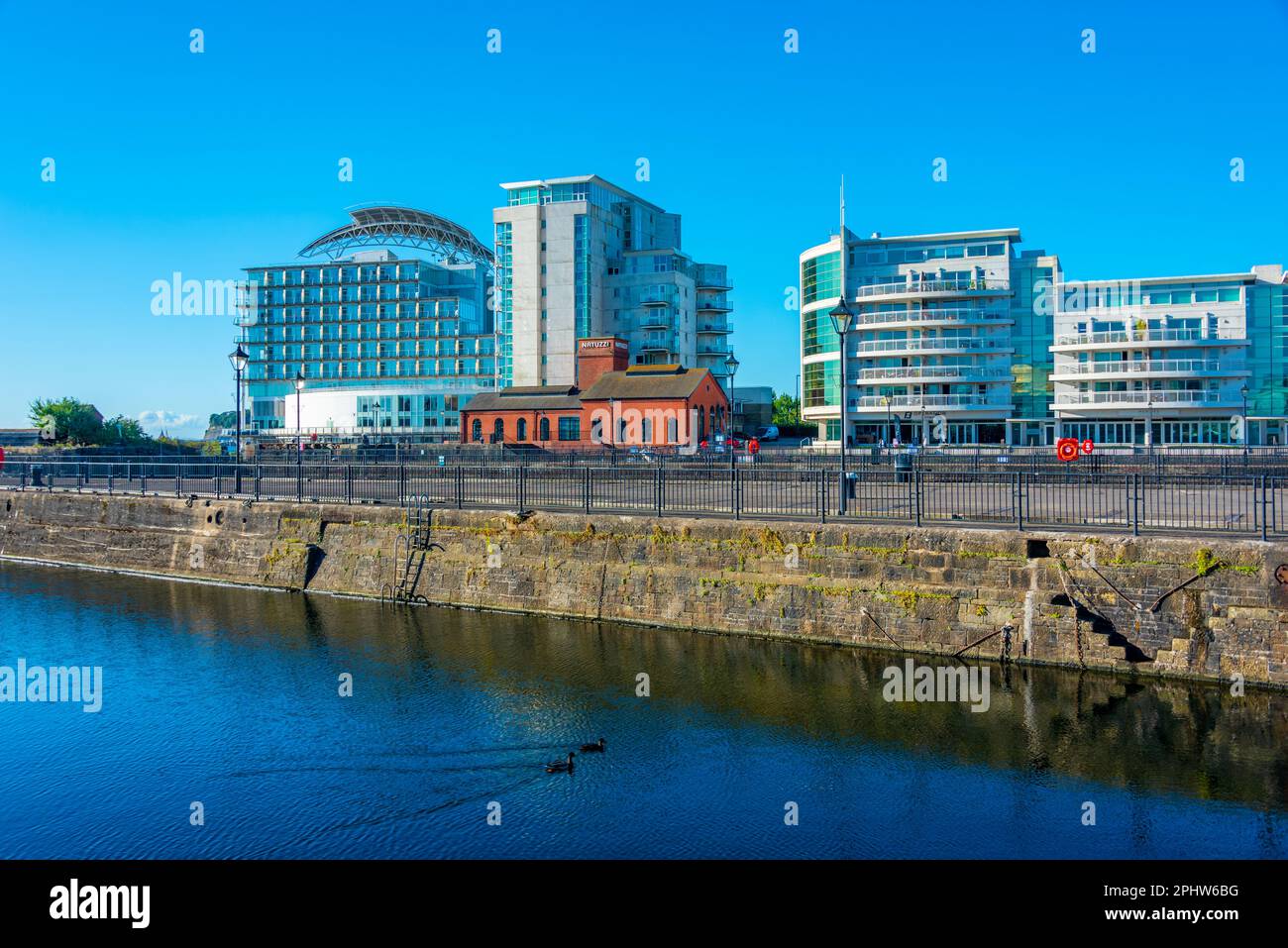 Waterfront of Cardiff bay at Welsh capital Cardiff Stock Photo - Alamy