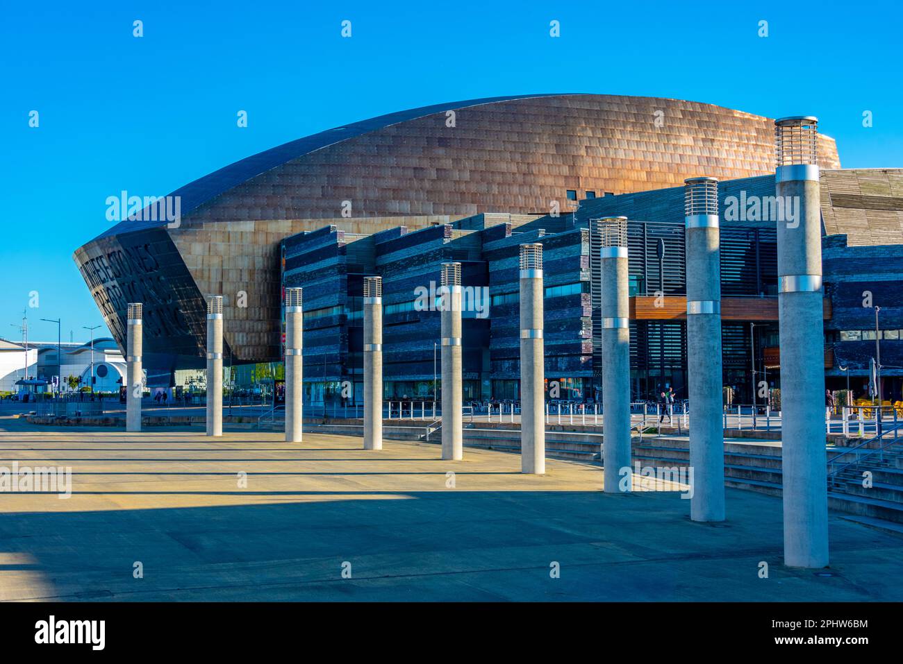 Roald Dahl Plass and Wales Millennium Centre at Welsh capital Cardiff ...
