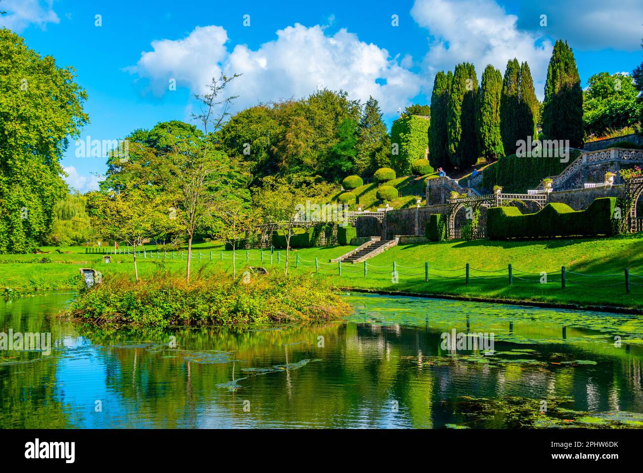 Pond at St. Fagans Castle near Welsh capital Cardiff Stock Photo - Alamy