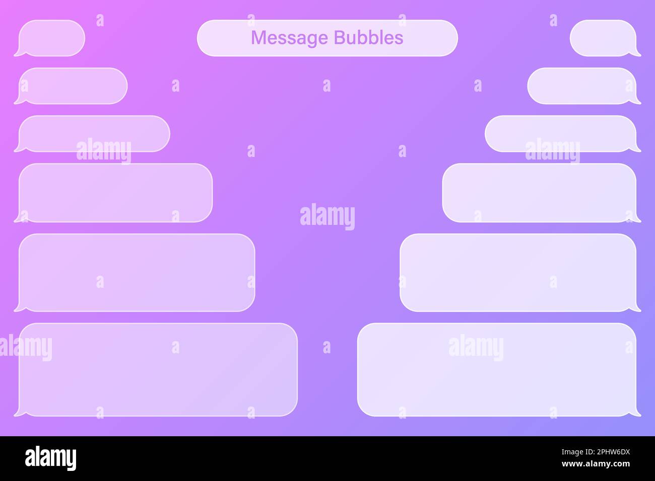 Blank transparent various message bubbles on colorful background. Chat ...
