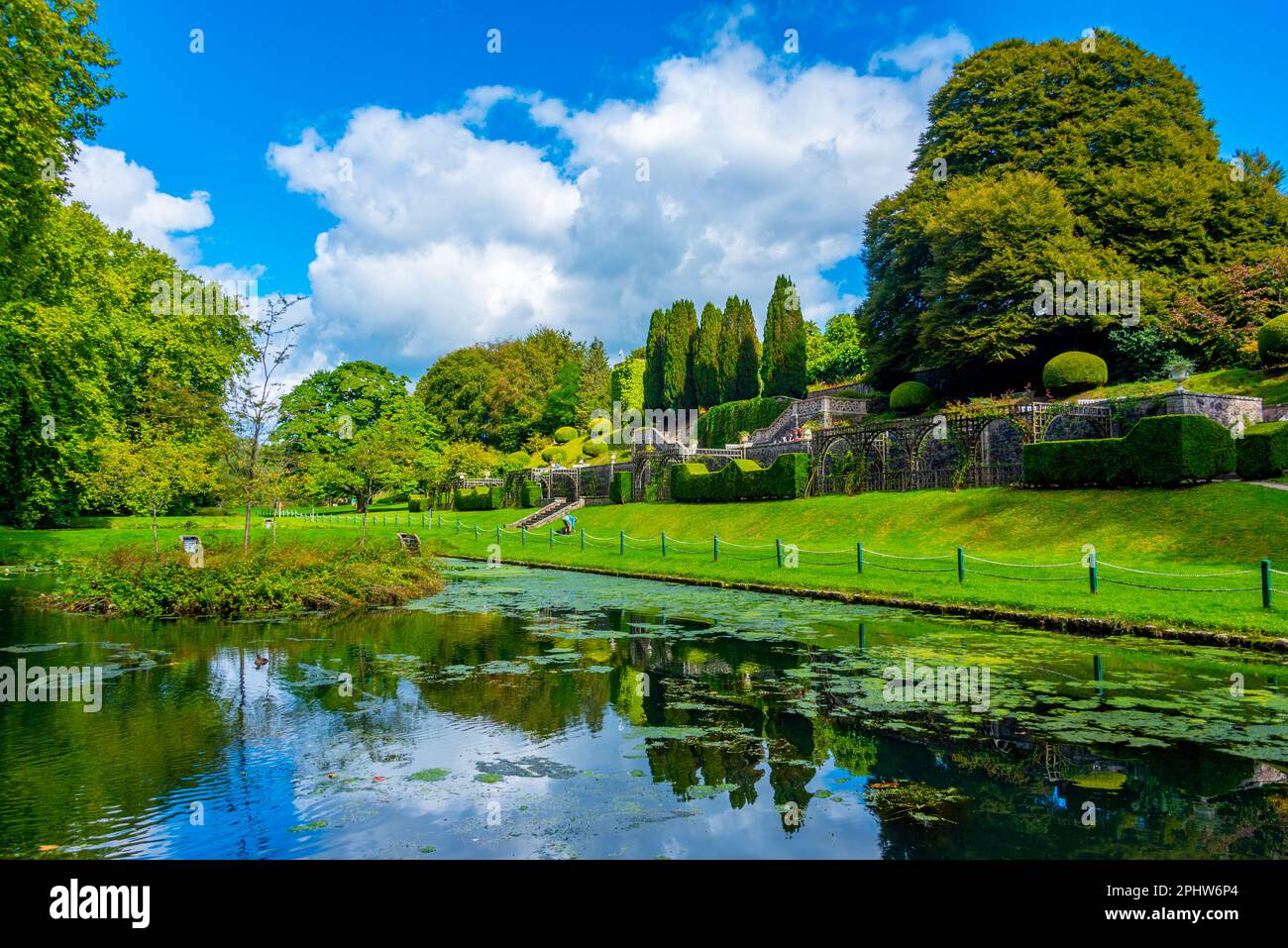 Pond at St. Fagans Castle near Welsh capital Cardiff Stock Photo - Alamy