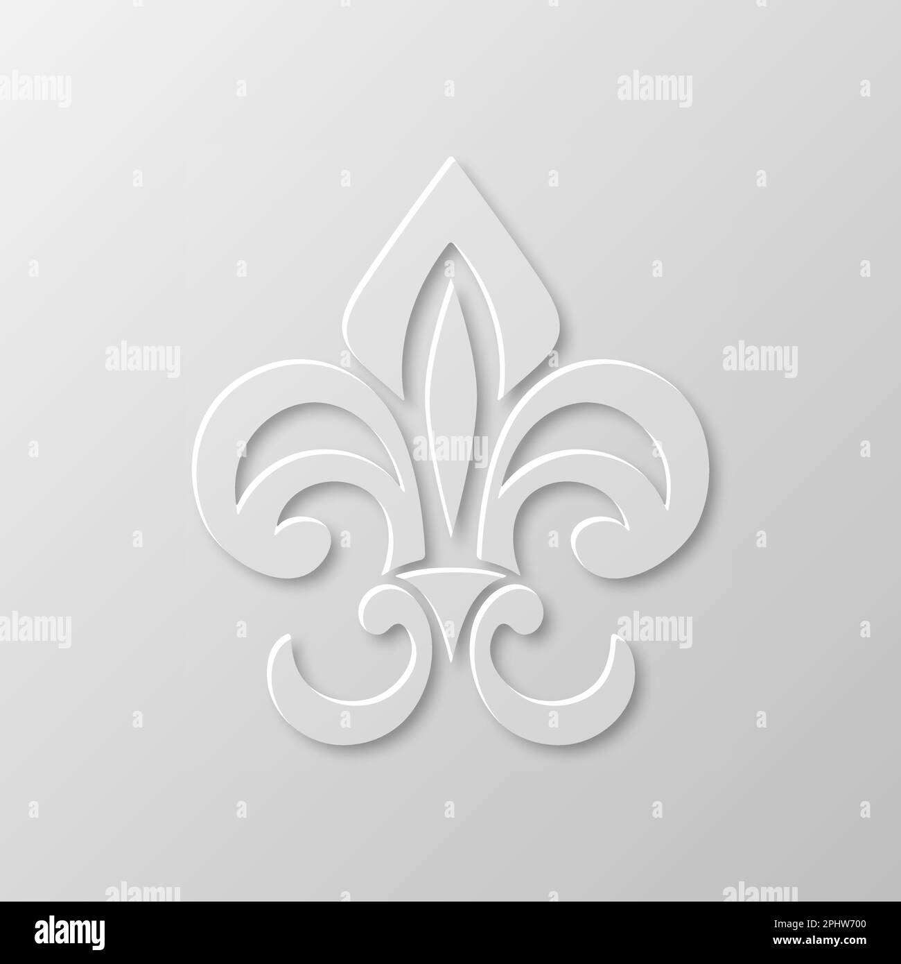 Vector Realistic Paper 3d Fleur De Lis Closeup on White Background ...