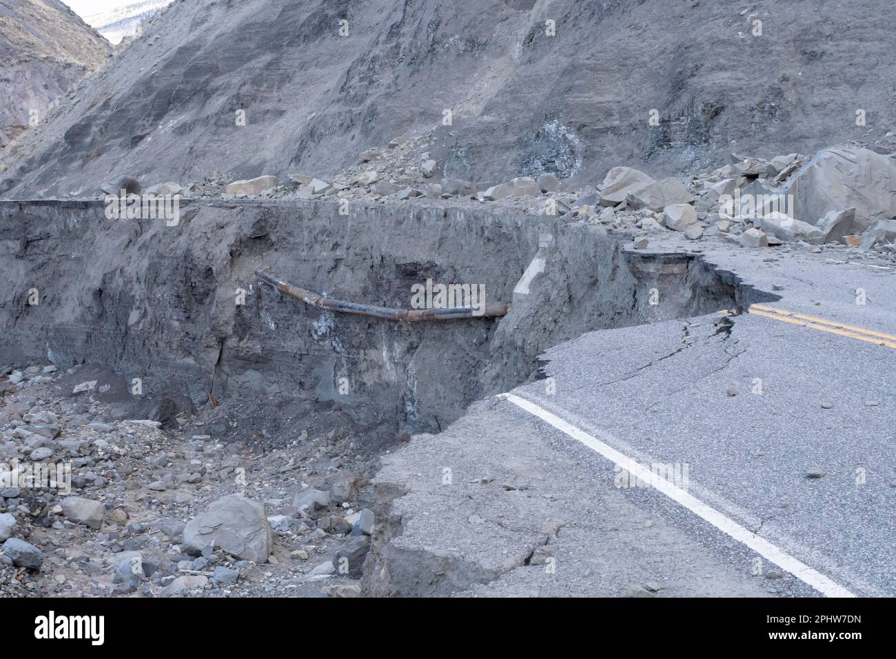 Yellowstone National Park; North Entrance road damage; Record floods in ...