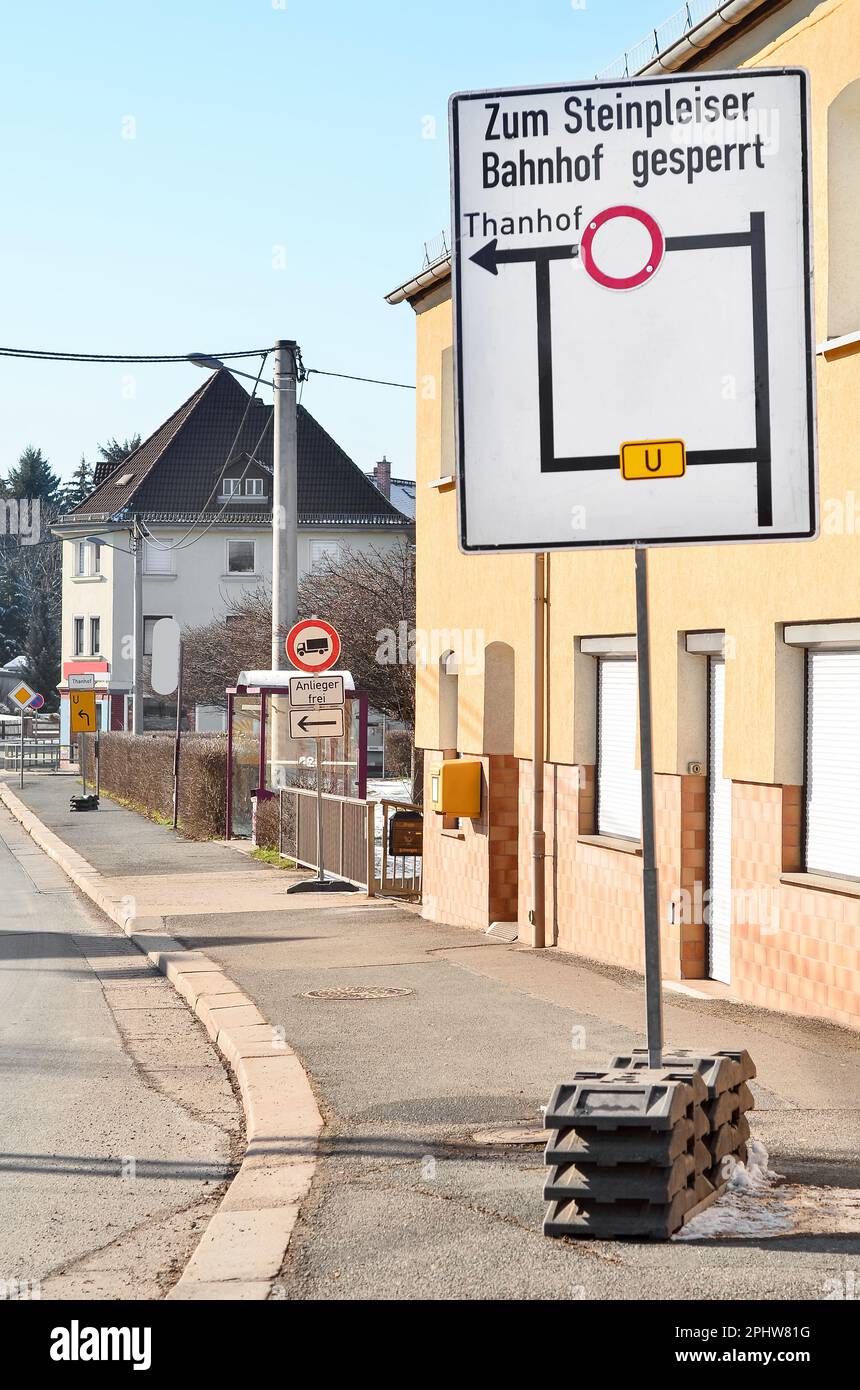 View of city street with traffic signs Stock Photo - Alamy