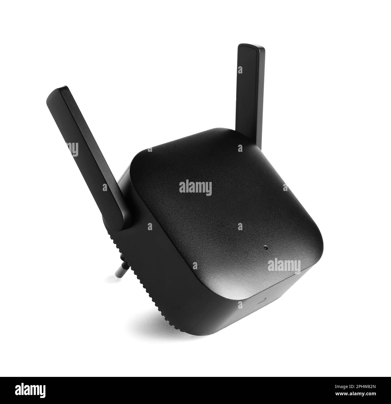 Black WiFi repeater isolated on white background Stock Photo - Alamy