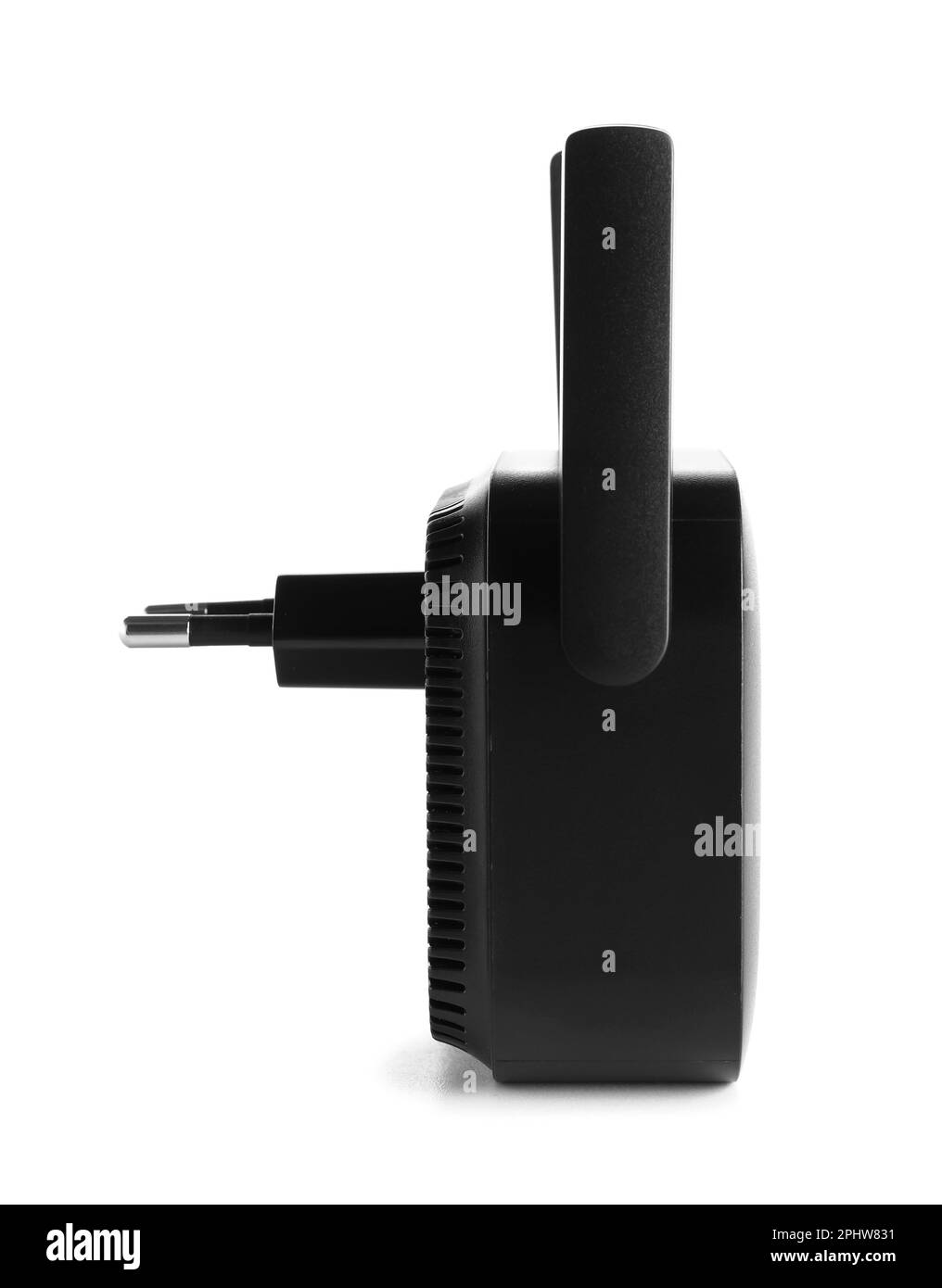 Black WiFi repeater isolated on white background Stock Photo - Alamy