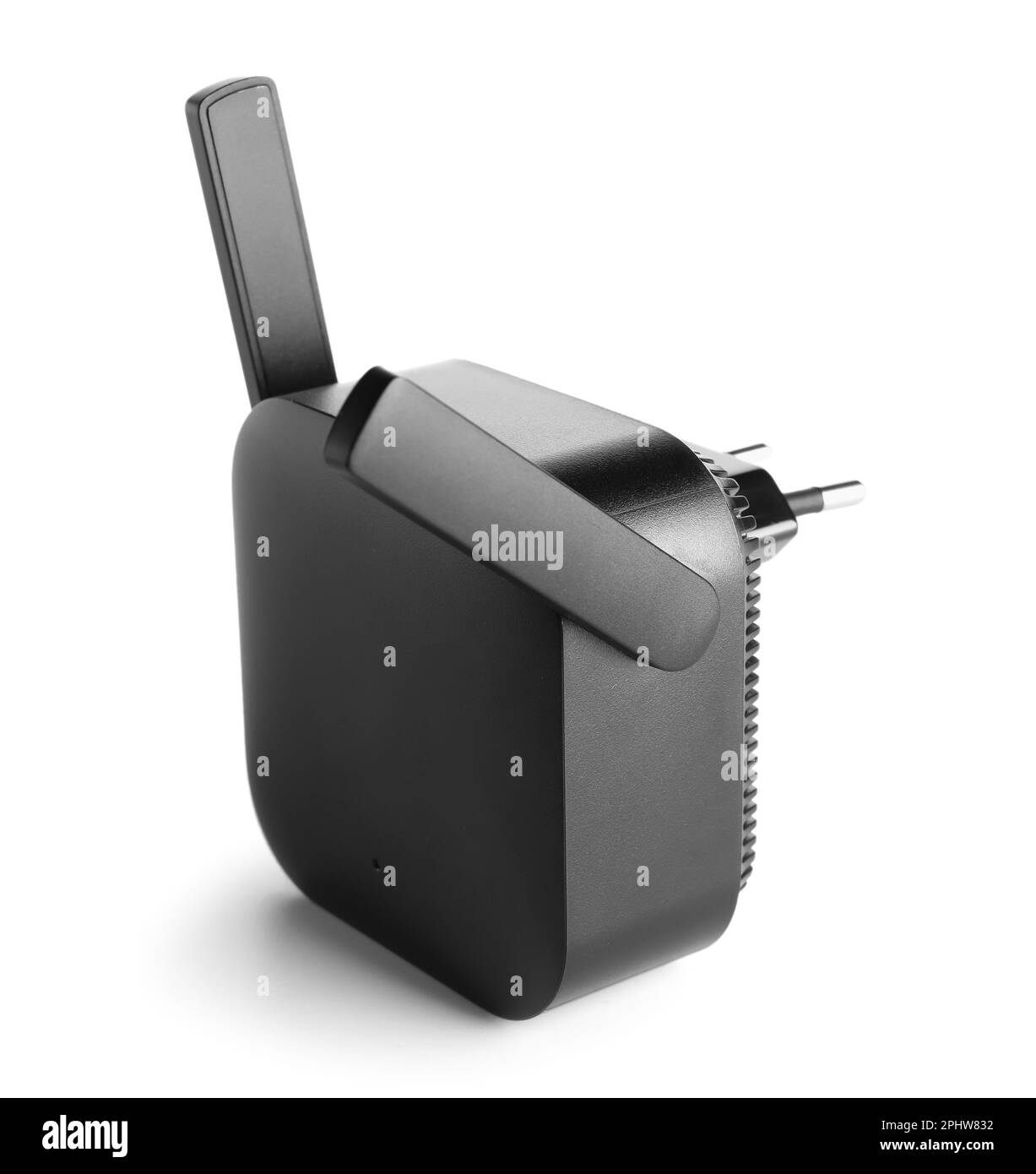 Black WiFi repeater isolated on white background Stock Photo - Alamy