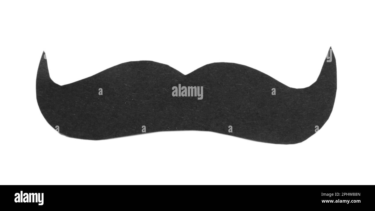 Black paper mustache isolated on white background Stock Photo - Alamy