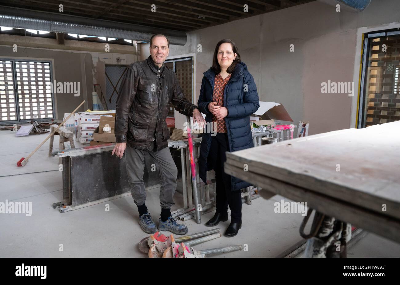 Munich, Germany. 29th Mar, 2023. Sophie Schuster, pastor, and Martin ...